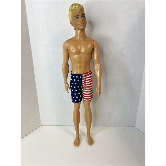 Mattel | Toys | Mattel Ken Barbie Doll 27 In Red White Blue Swim Trunks ...
